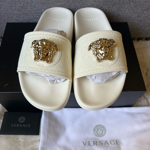 Versace | Shoes | New Versace Medusa Palazzo Slides Slipper Sandals ...